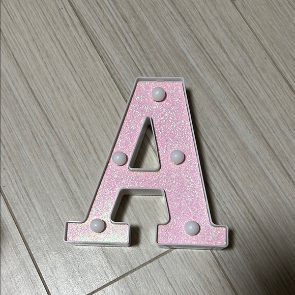 Accents | Pink Glitter Letter A Light | Poshmark